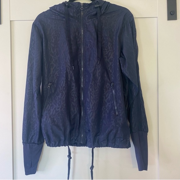 ZYIA | Jackets & Coats | Zyia Active Navy Leopard Print Full Zip ...